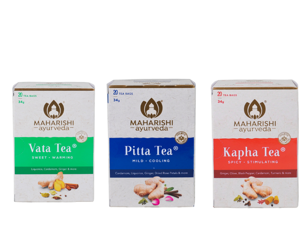 Maharishi Ayurveda Dosha Tea 3 Pack Bundle (Vata, Pitta & Kapha ...